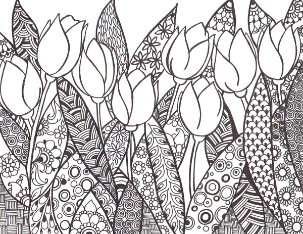 Tulip Mania - Free Coloring Page – You-Color